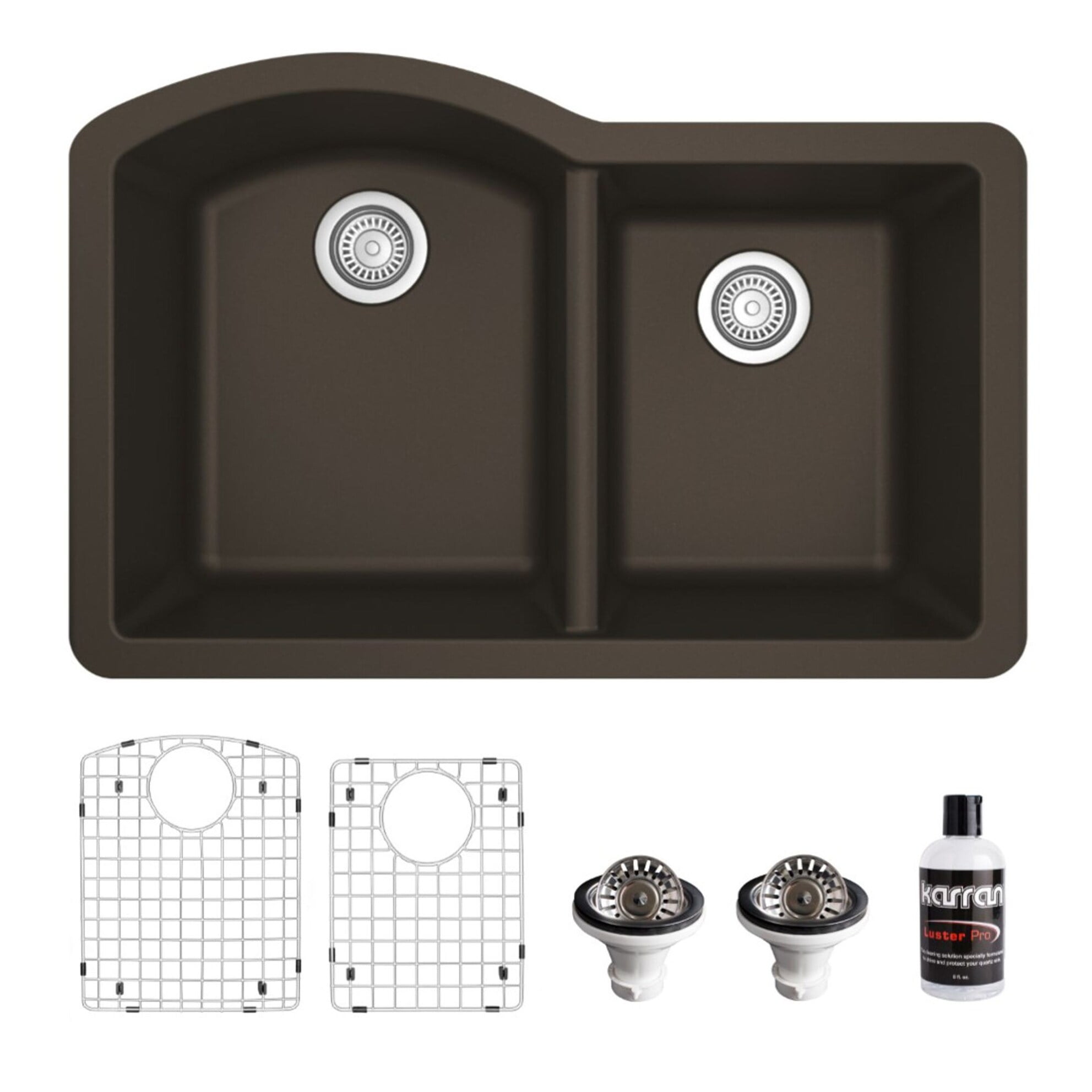 Karran Usa Qu-610-Pk1 Quartz Qu 32" Undermount Double Basin Quartz ...