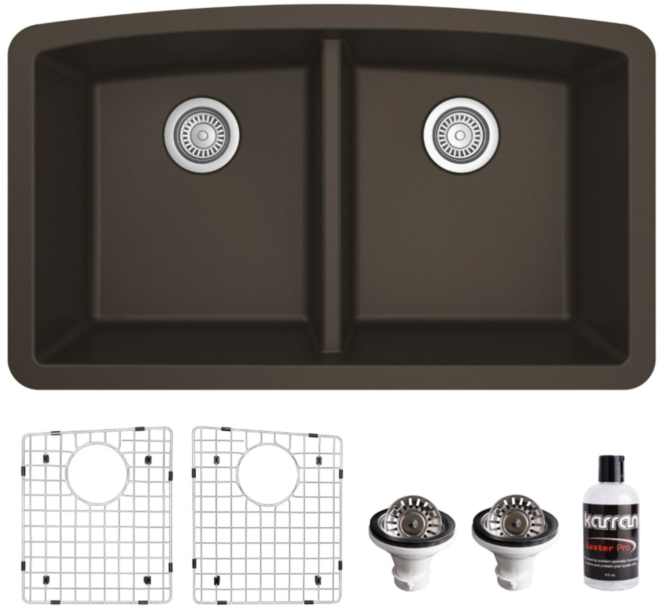 Karran Usa Qu-710-Pk1 Quartz Qu 32" Undermount Double Basin Quartz ...