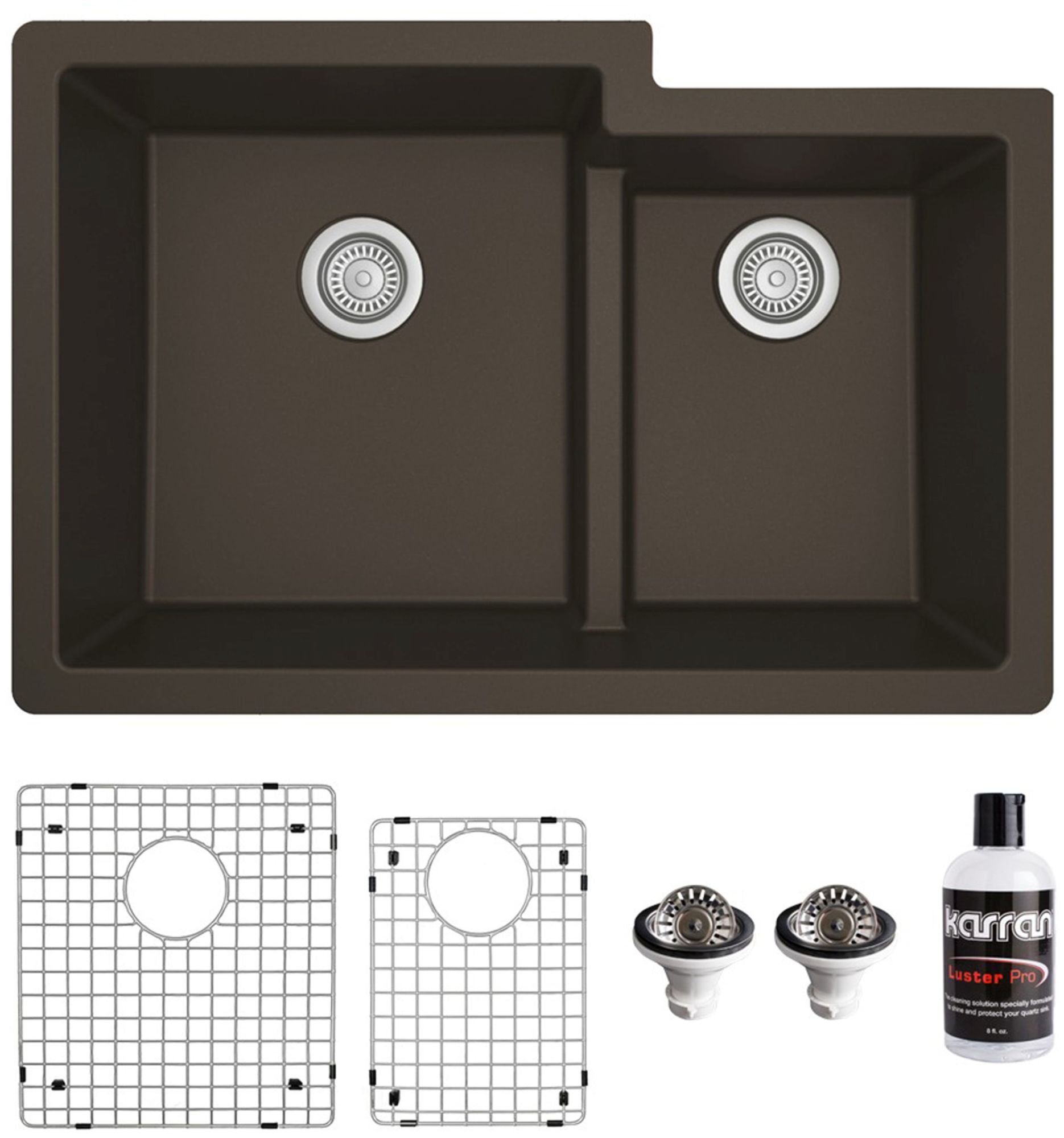 Karran Usa Qu-811-Pk1 Quartz Qu 32" Undermount Double Basin Quartz ...