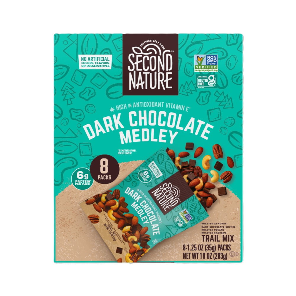 Second Nature Dark Chocolate Medley Trail Mix, 10 oz, 8 Count – Healthy ...