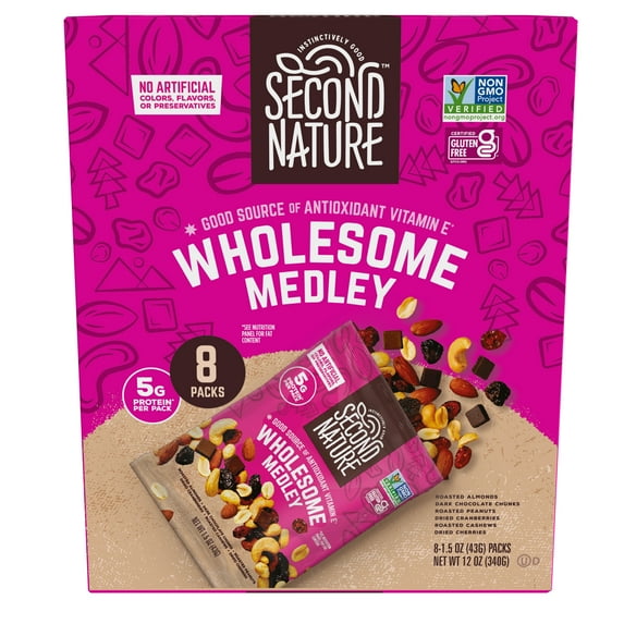Kars Nuts Second Nature Wholesome Medley Trail Mix, Dark Chocolate & Fruit, 12Oz, 8ct, Gluten ...