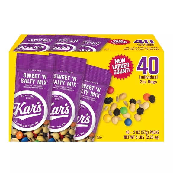 Kar's Sweet n Salty Mix, 2 Ounce Pack, 40 Count, Trail Mix with Nuts ...