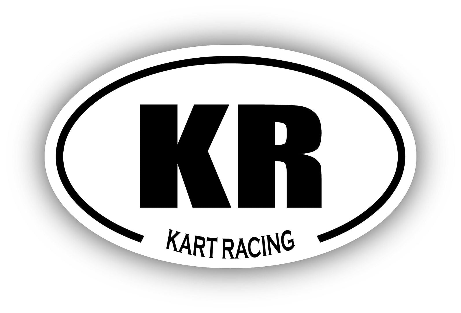 Kart Racing KR Oval Bumper Sticker 3M Vinyl Decal 3 in x 5 in - Walmart.com