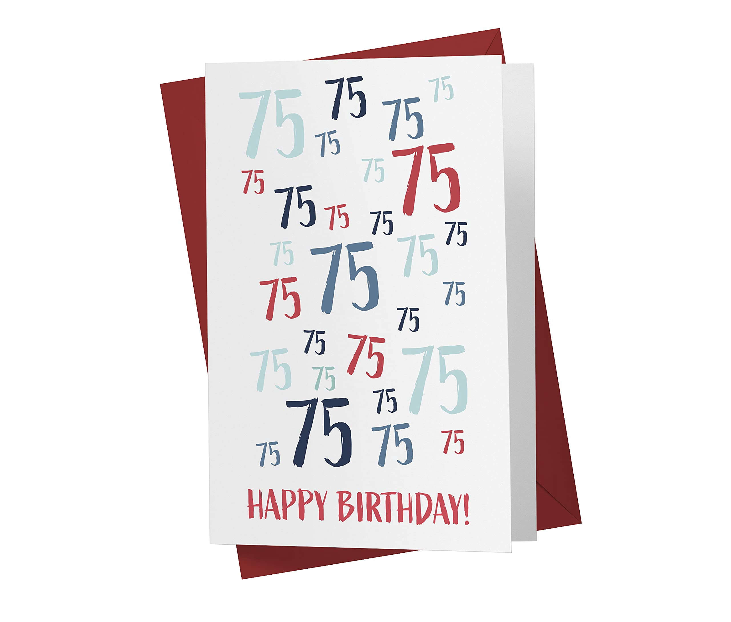 Karto 75th Birthday Card for Men SMRWomen - Large 5.5x8.5 inch 75 Years ...