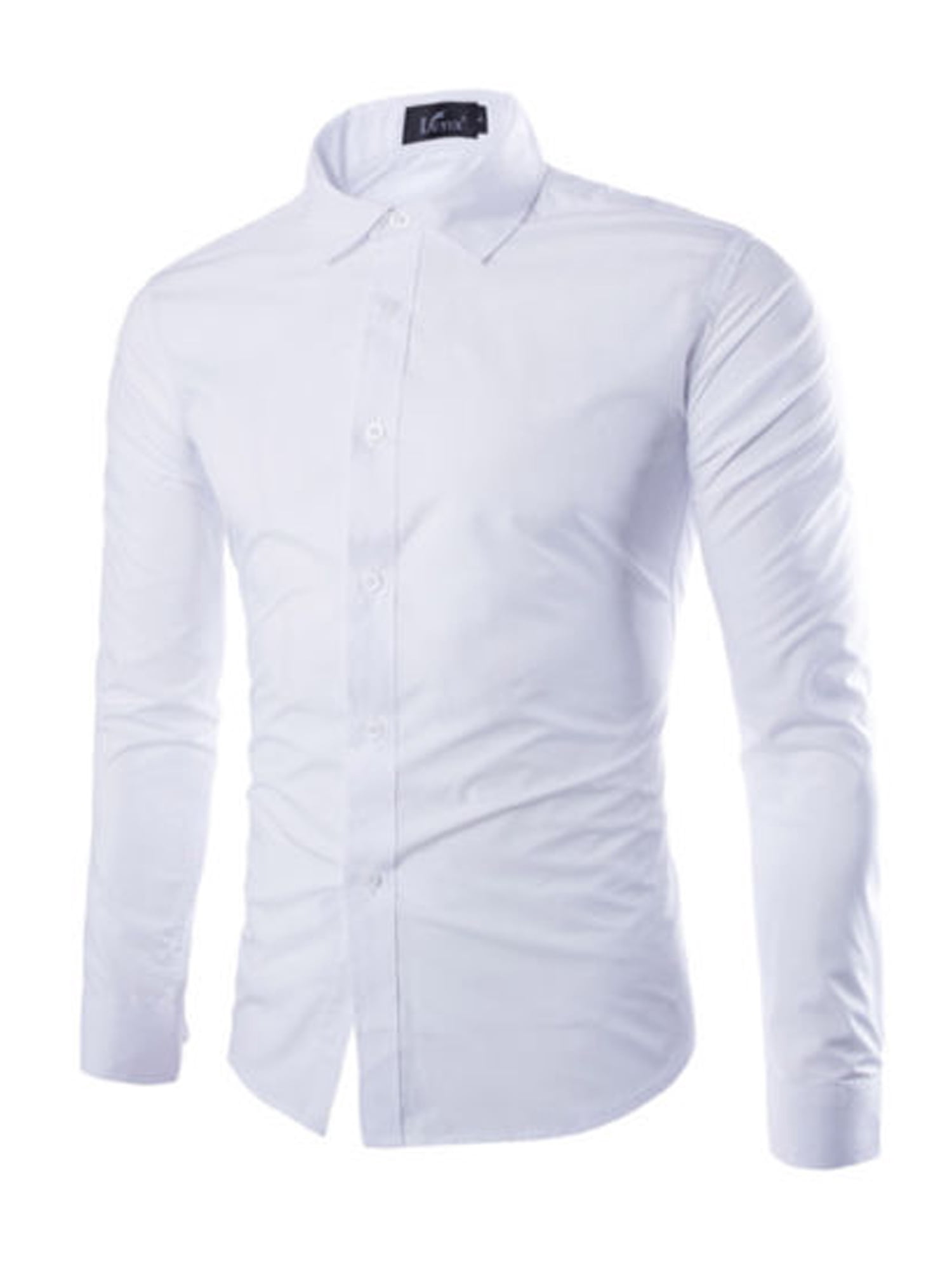 Karuedoo Men's Luxury Casual Formal Shirt Long Sleeve Slim Fit Business ...