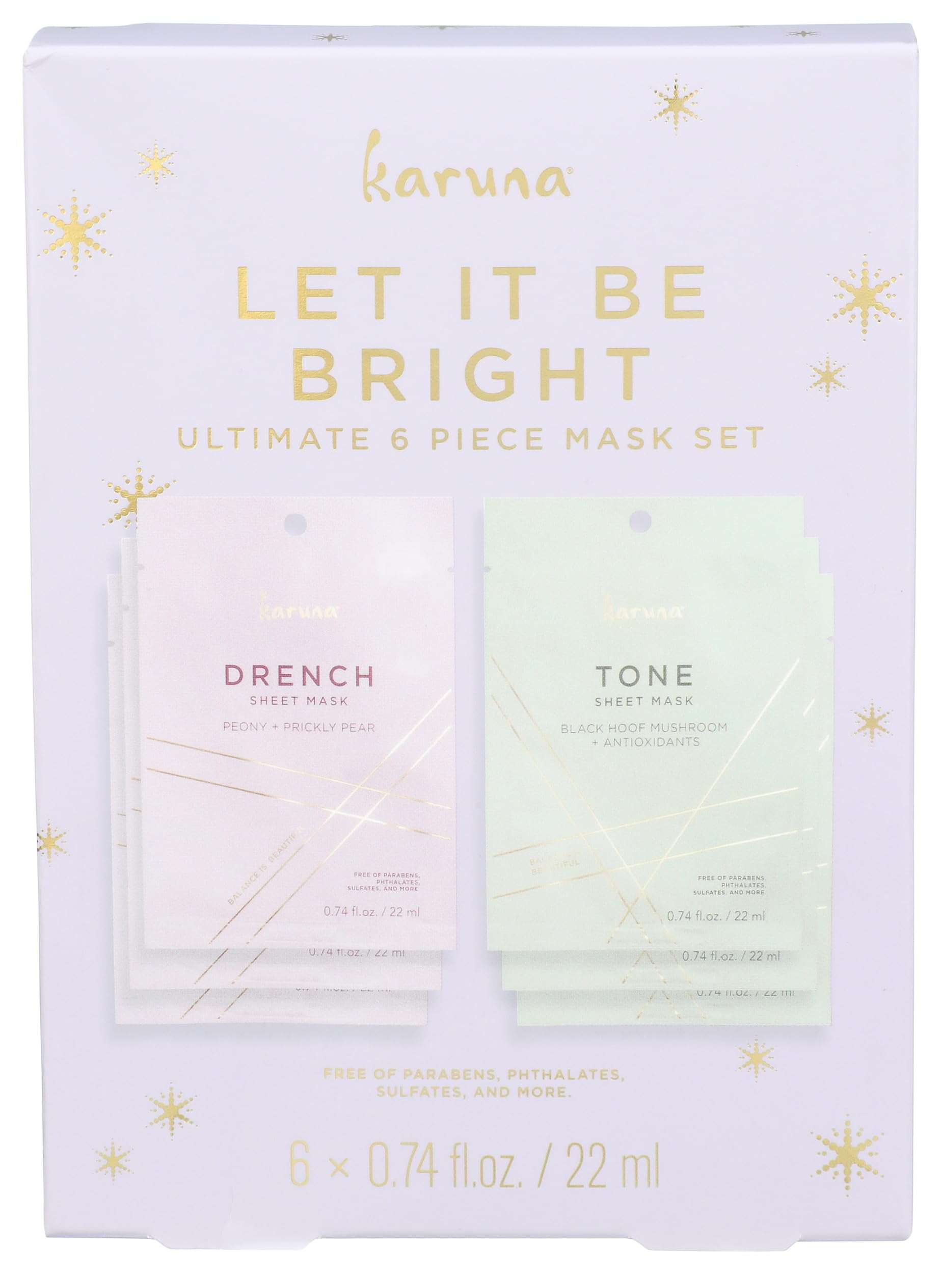 Karuna Let It Be Bright 3 Drench Face Sheet Masks and 3 Tone Sheet ...