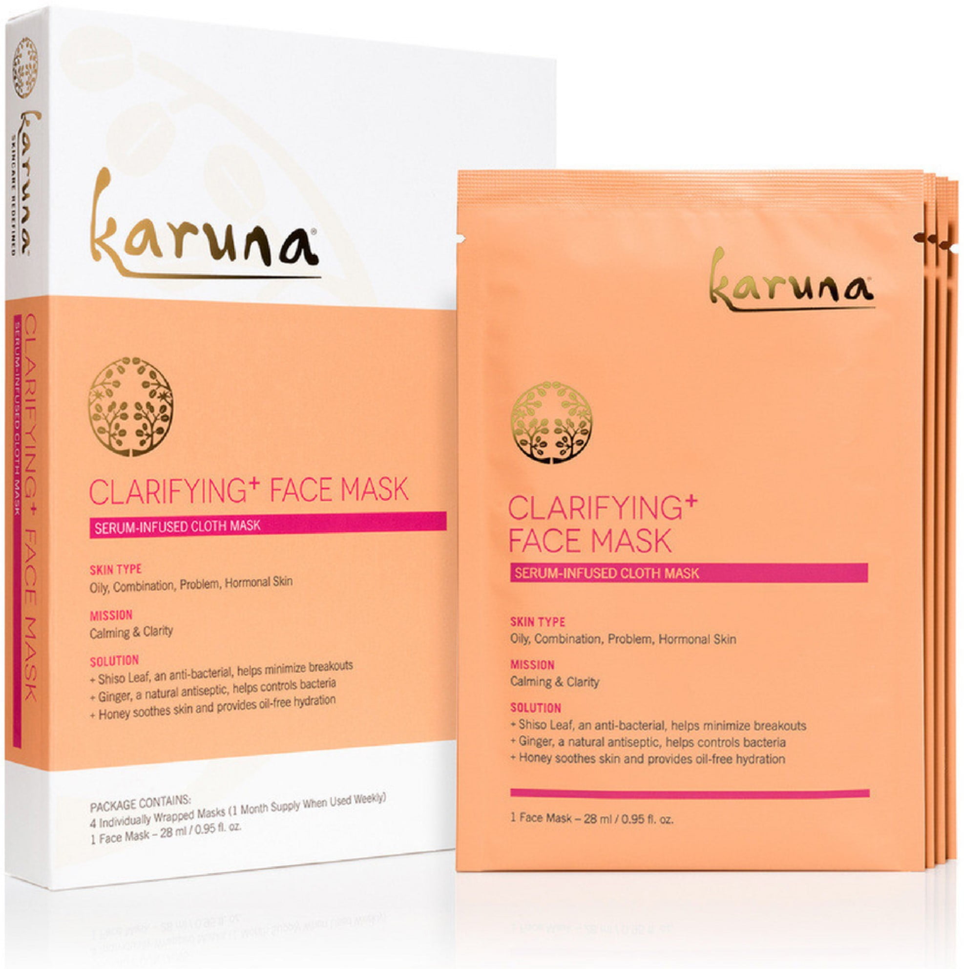 Karuna Skin Clarifying + Face Mask 4 each - Walmart.com