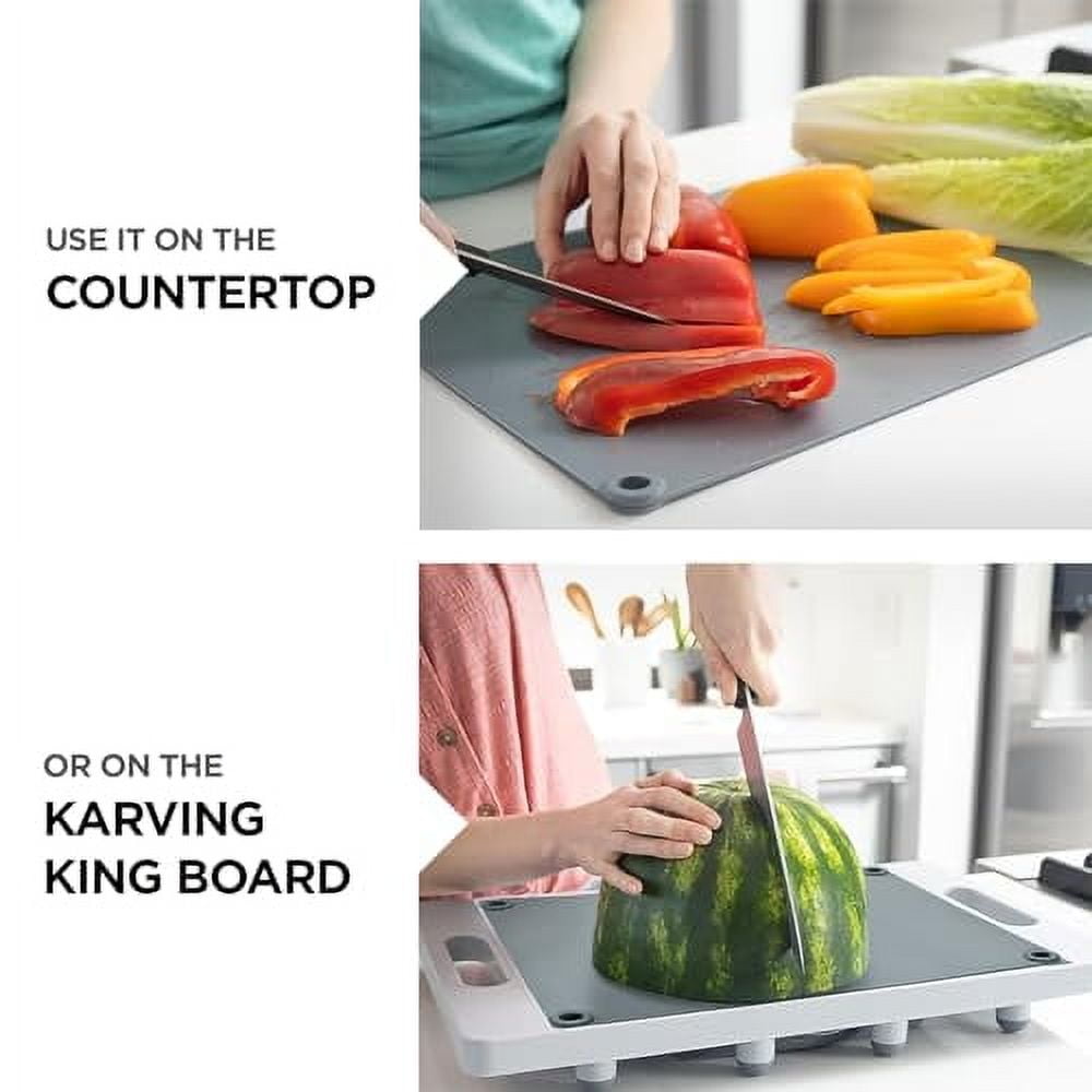 Karving King BPA Free Large Plastic Meat Cutting Board with Juice ...