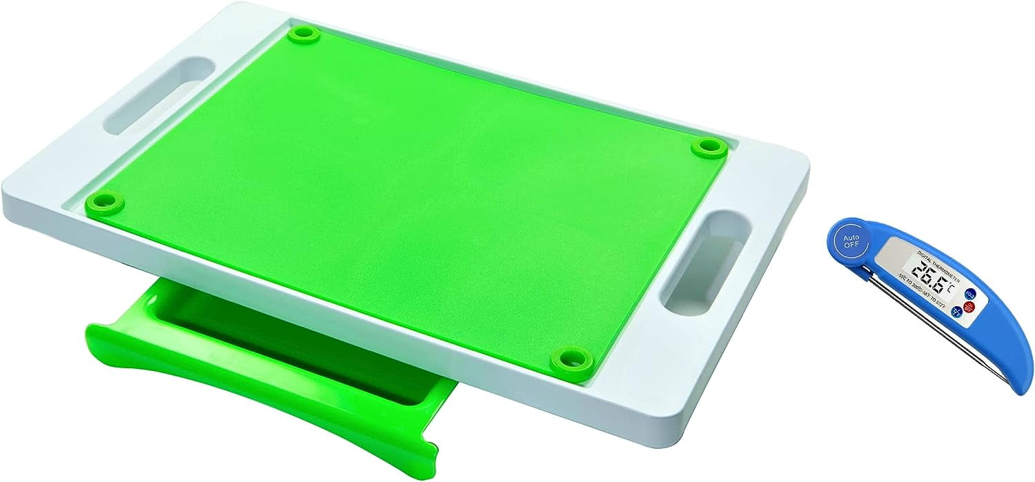 Karving King Deluxe Dripless Cutting Board 3 in 1 System Non-Slip Feet ...