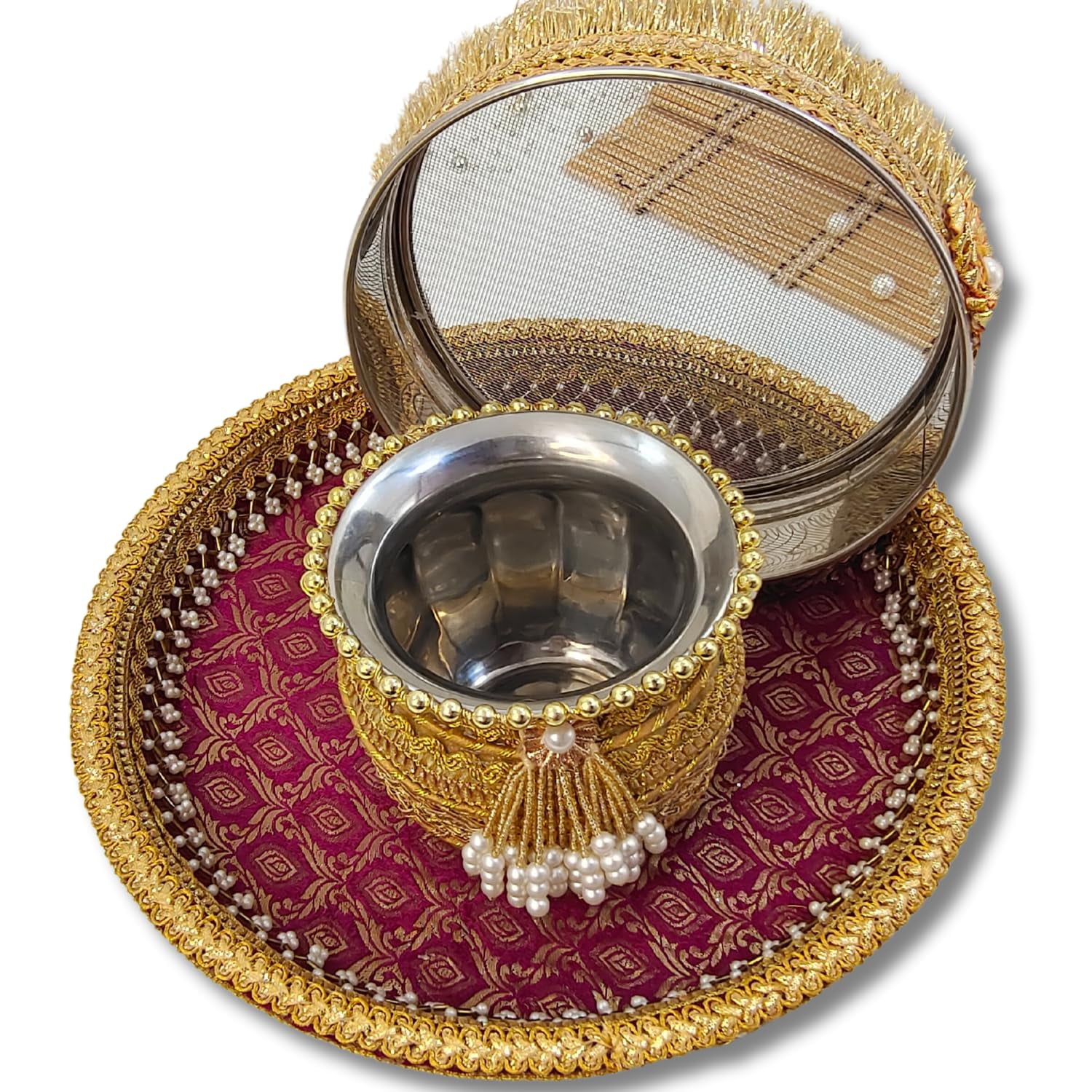 Karwa Chauth Pooja Thali Set Traditional Pooja Decor for Karwa ChauthFestivals Channi Lota ...