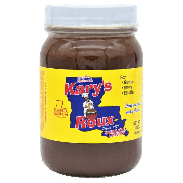 Kary's Authentic Cajun Dark Roux, Traditional Style, 16 oz Jar ...