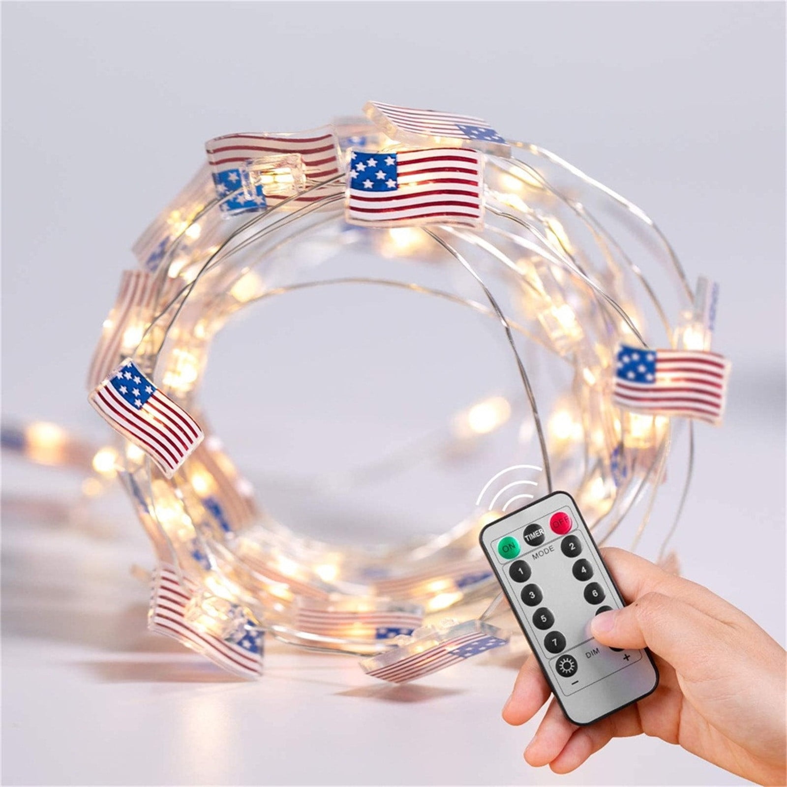 Karymi Independence Day LED String Lights 10FT 30LEDs American Flag ...