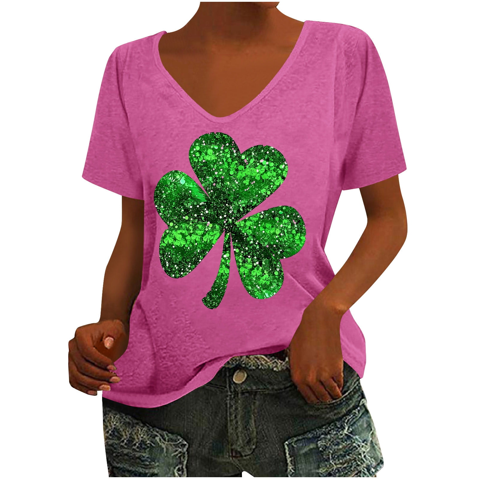 Karymi Womens Tops Higher Quality V Neck St Patrick's Day Shirts for ...