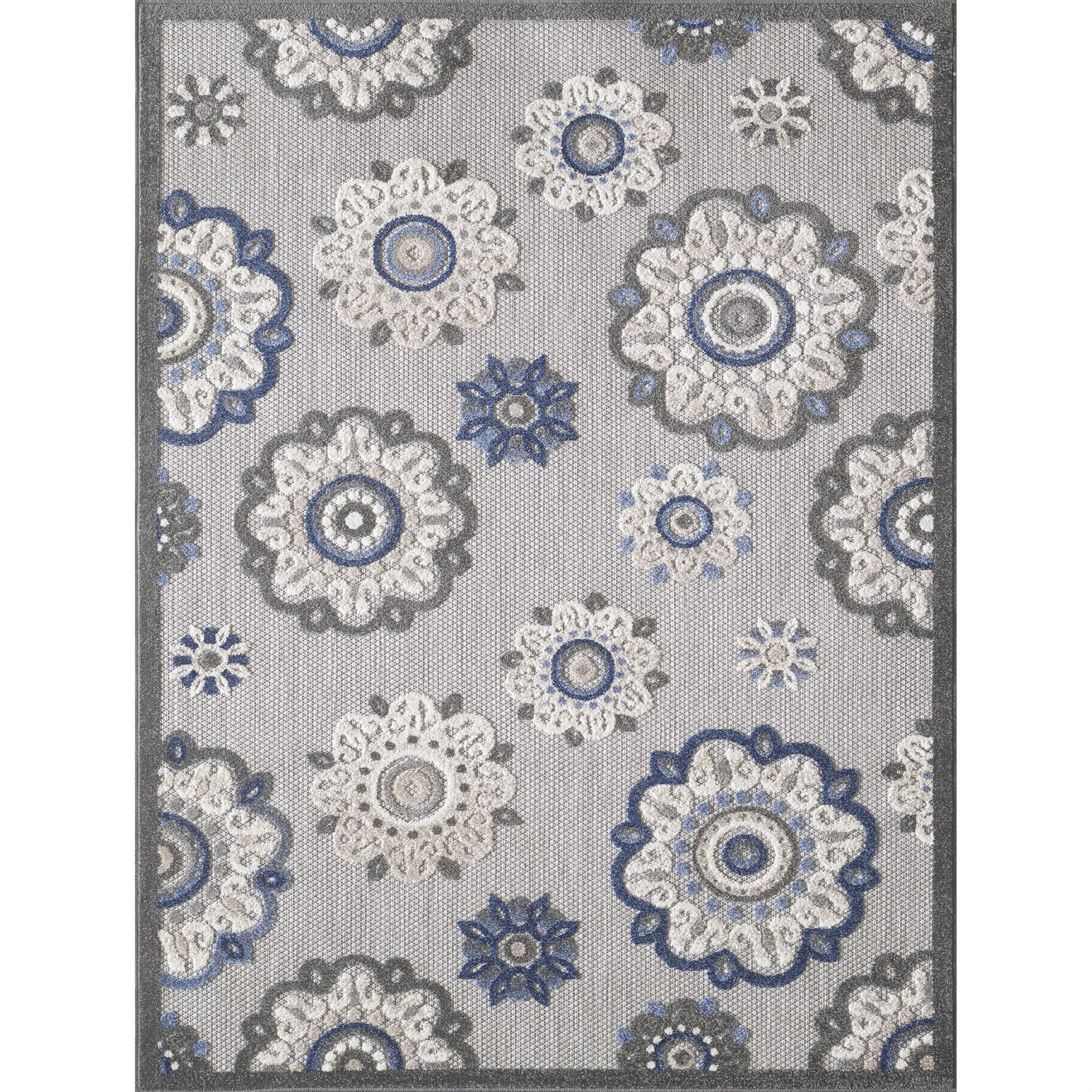 Kas Rugs Calla Medallion Floral Indoor / Outdoor Area Rug - Walmart.com