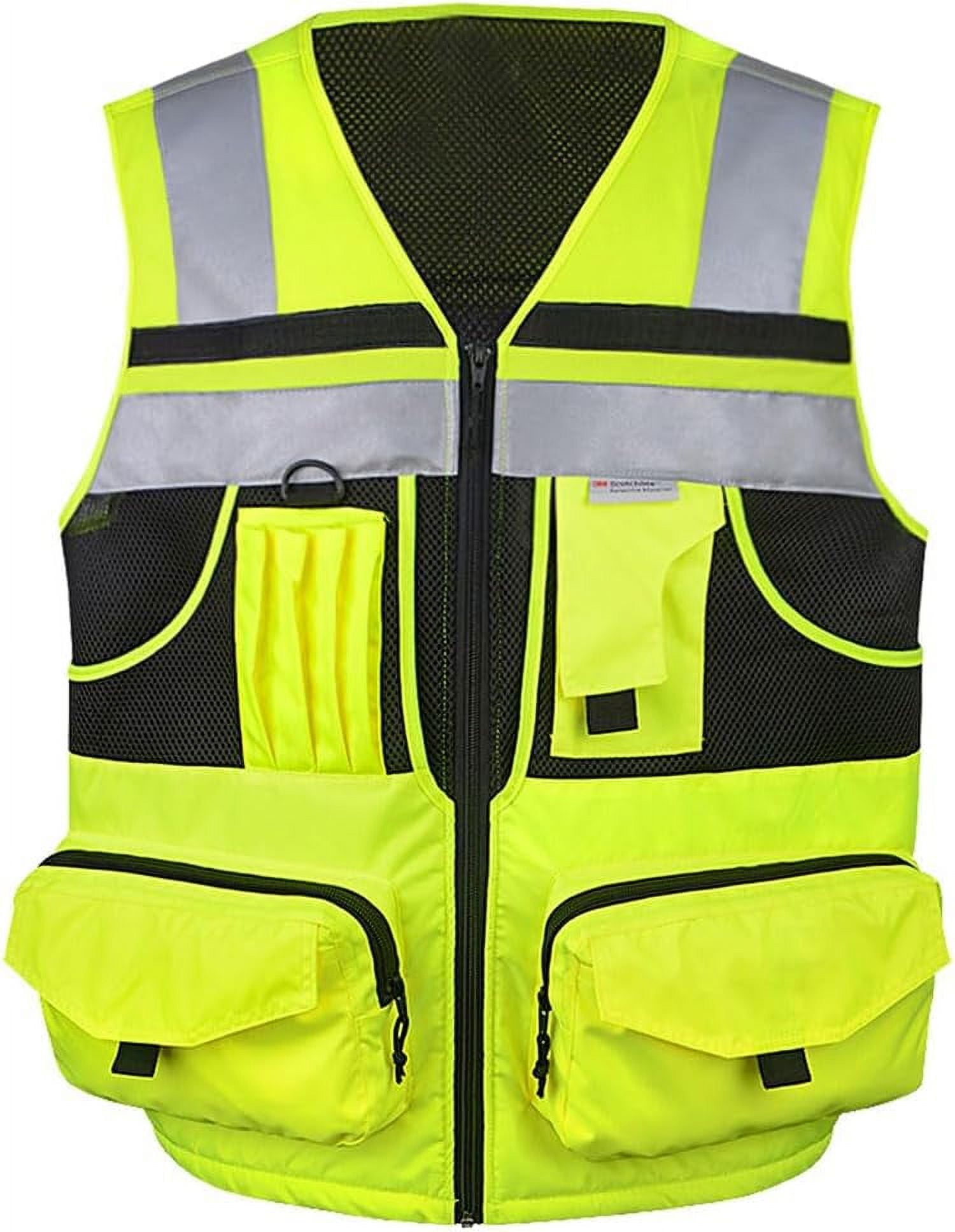 Kasa Style High-Visibility Reflective Safety Vest with 3M, Multi-Pocket ...
