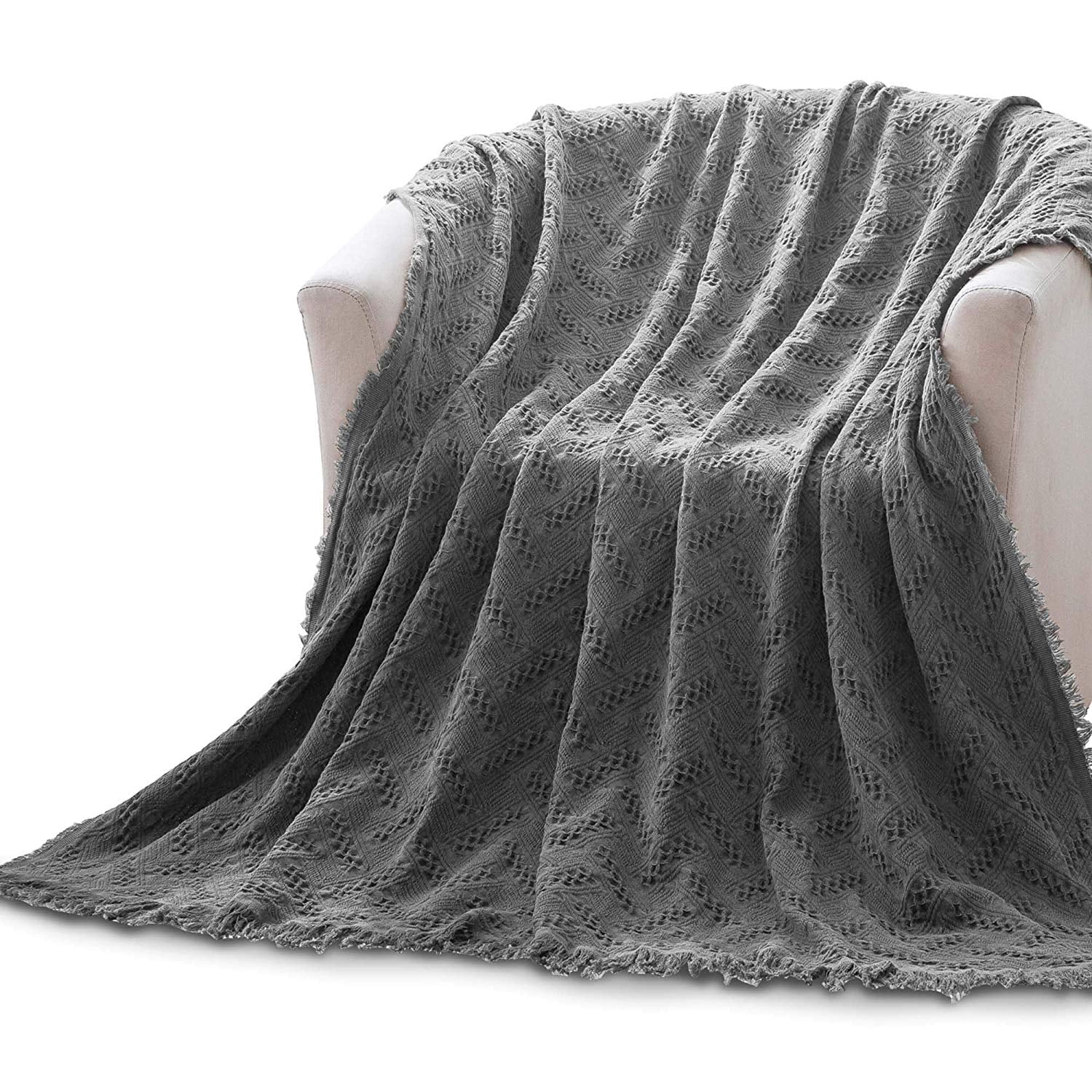Kasentex Cotton Ultra Soft Throw Blanket Lightweight Breathable for ...