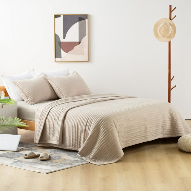 Kasentex Quilt Set Soft Bedspread - Light Weight, Stone Washed, Down ...