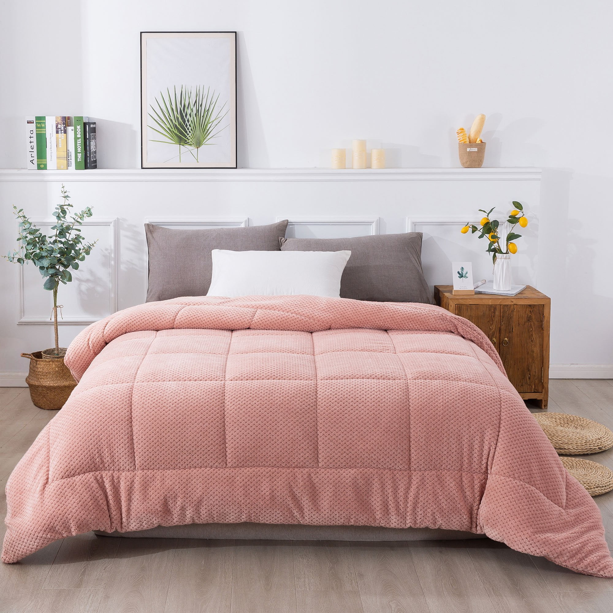 Kasentex Warm Plush Comforter, Ultra Soft Cozy Reversible Sherpa ...