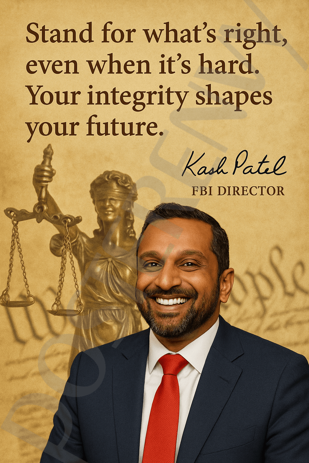 Kash Patel Famous Quote Poster – "Stand for What's Right Even When It's ...