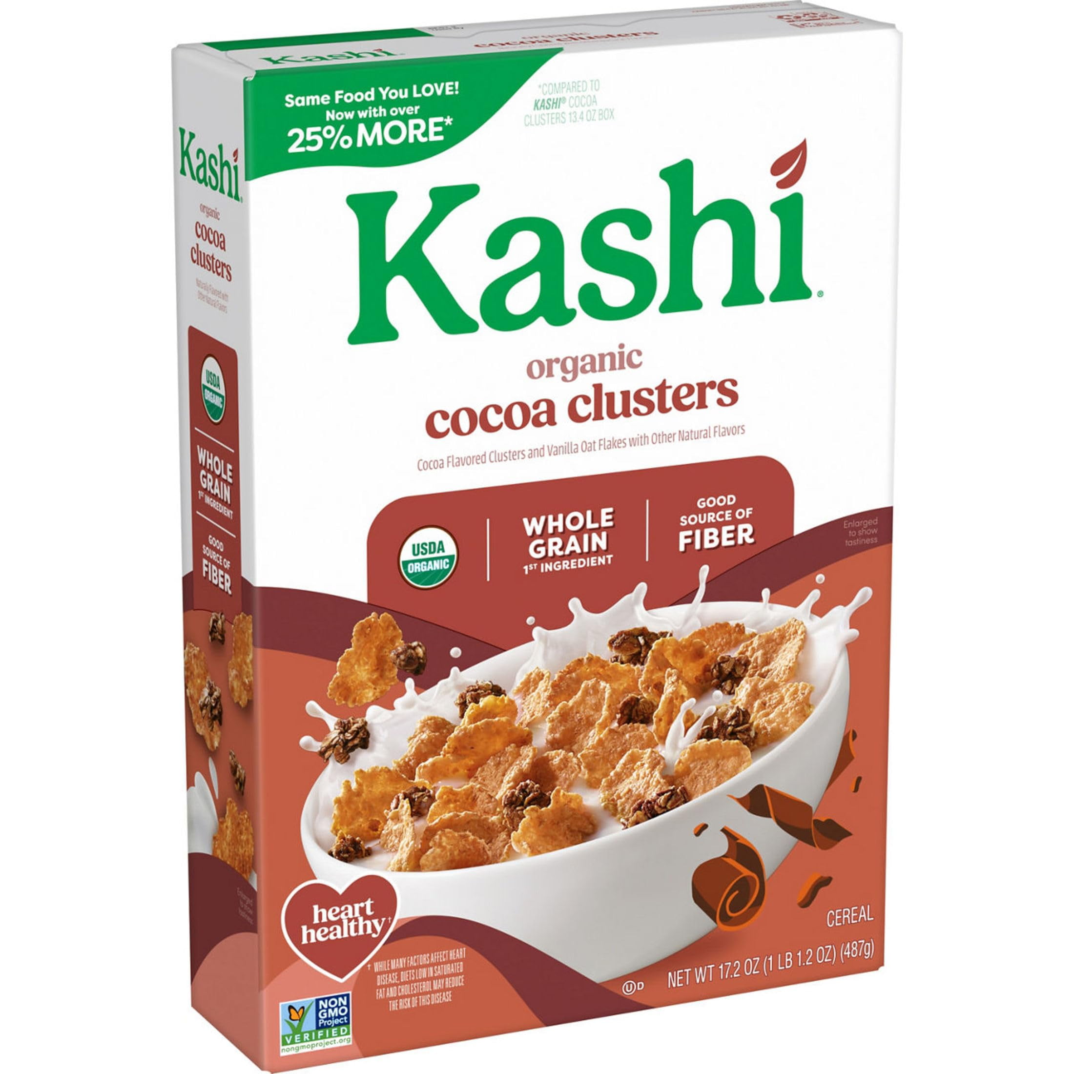 Kashi Breakfast Cereal, Organic, SSF20 Whole Grain, Cocoa Clusters, 17 ...