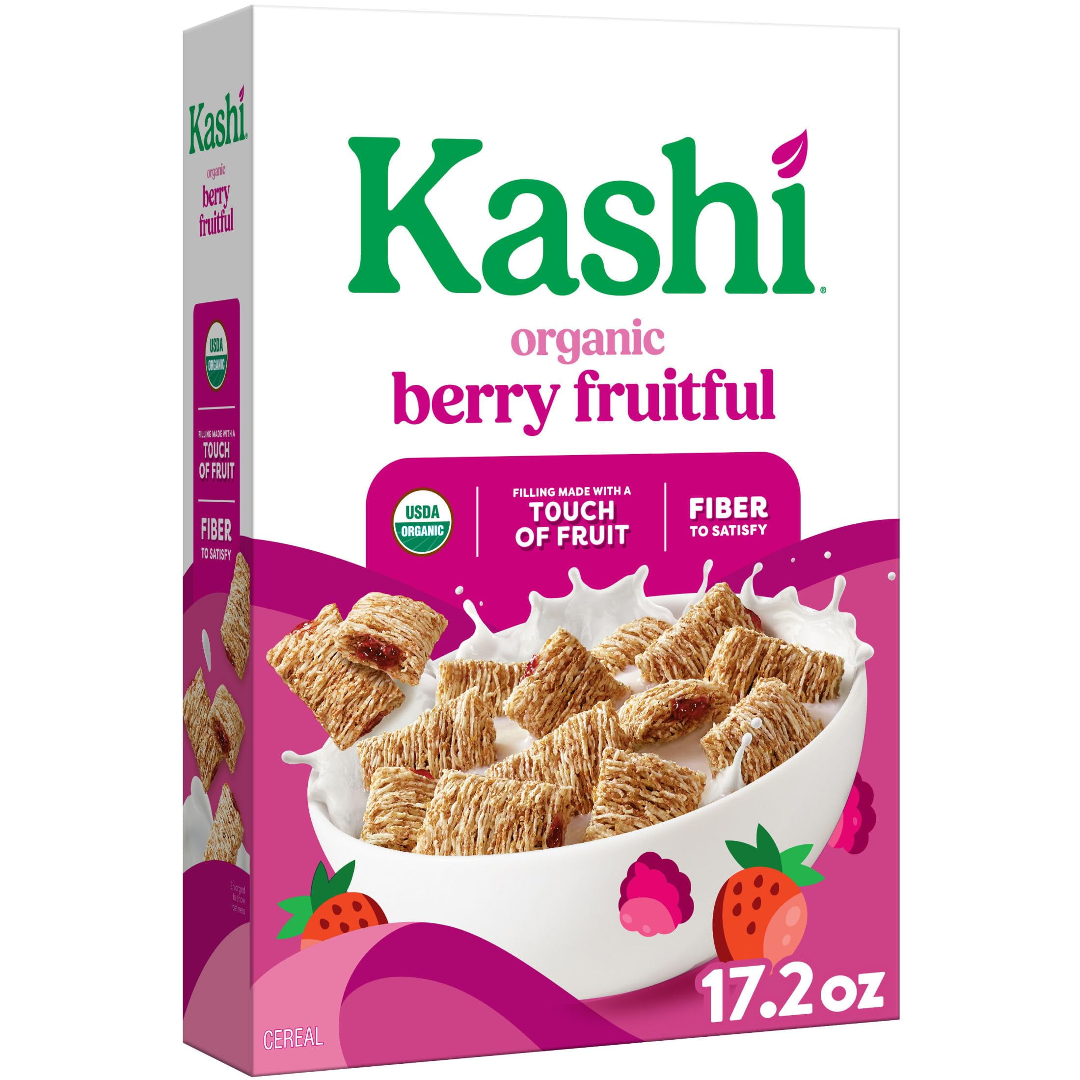 Kashi Breakfast Cereal, TWE5 Organic, Fiber Cereal, Berry Fruitful, 17 ...