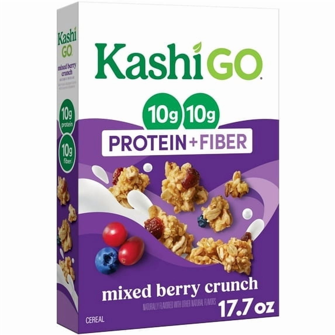 Kashi GO Protein Cereal, 10g Protein, 10g Fiber, Mixed Berry Crunch, 17 ...