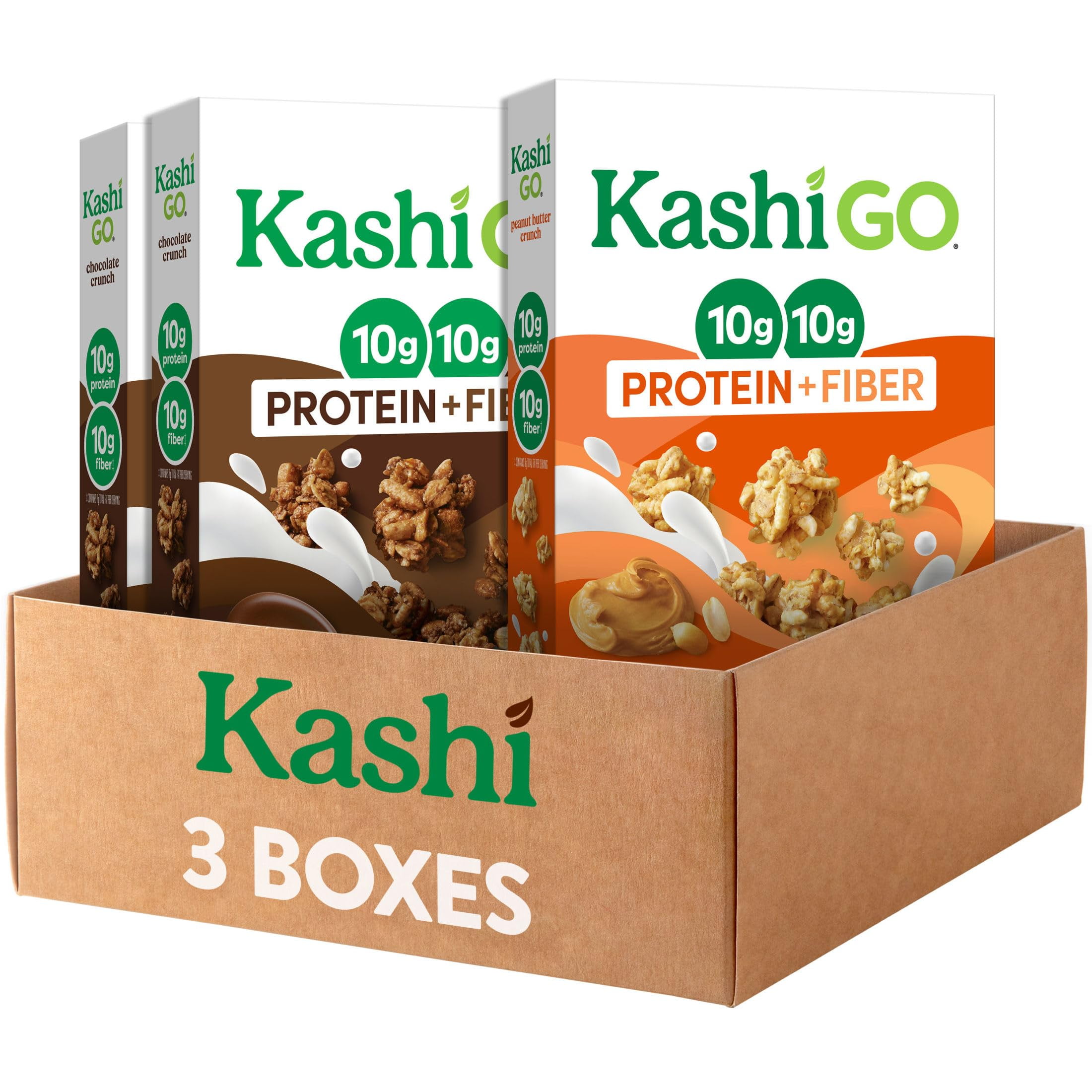 Kashi GO Protein Cereal, IEF31 10g Protein, 10g Fiber, Variety Pack (3 ...