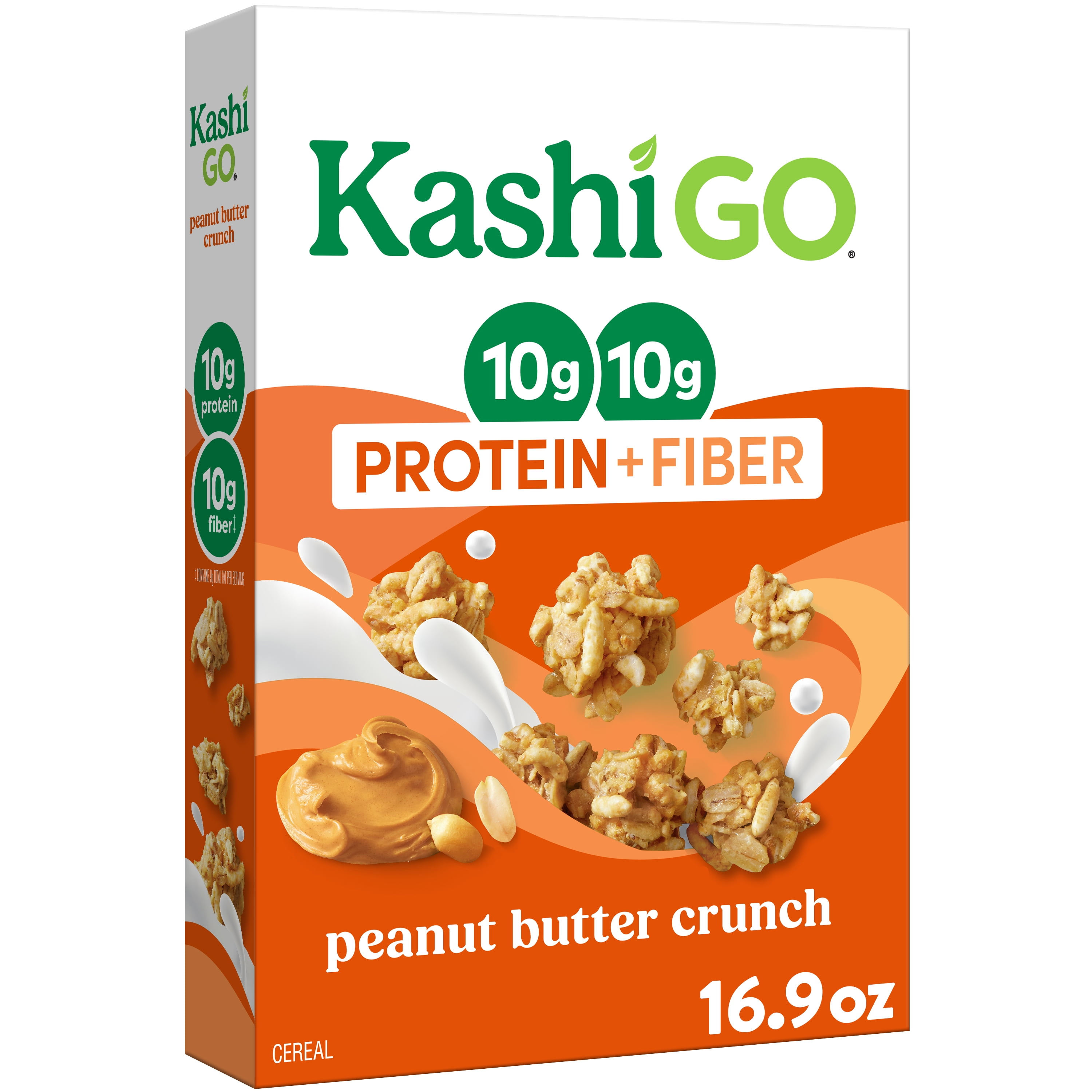 Kashi GO Protein Cereal, 10g Protein, 10g Fiber, Peanut Butter Crunch ...