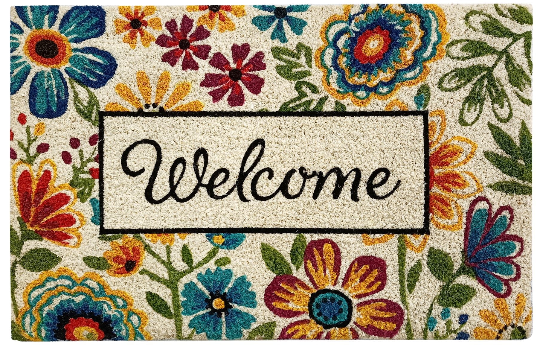 Kashi Home Coir Fiber 18x28 Outside Mat, Non-Slip, Durable, Entry Floor ...