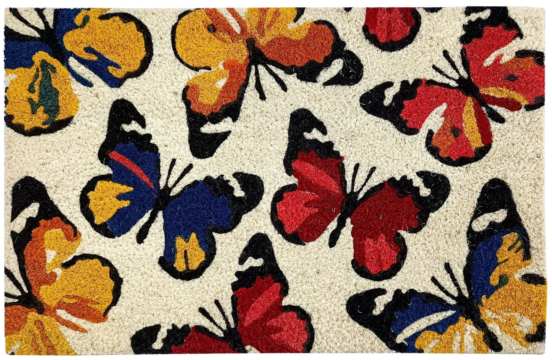 Kashi Home Coir Door Mat Printed Welcome Mat 18x28 Non-Slip Doormat ...