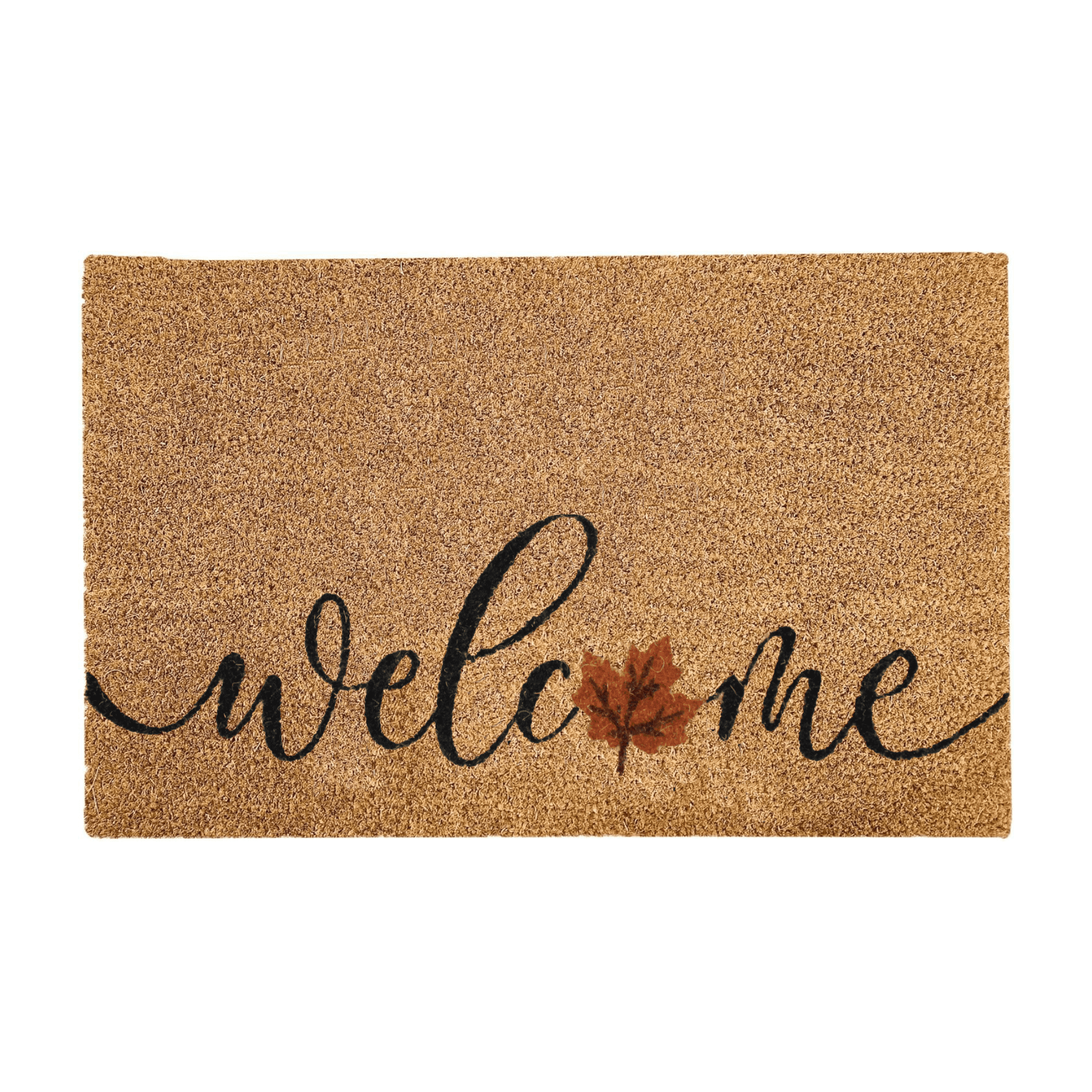 Kashi Home Fall Door Mat Coir Rug - Fall Decor Printed Leaf 18x28 Non ...