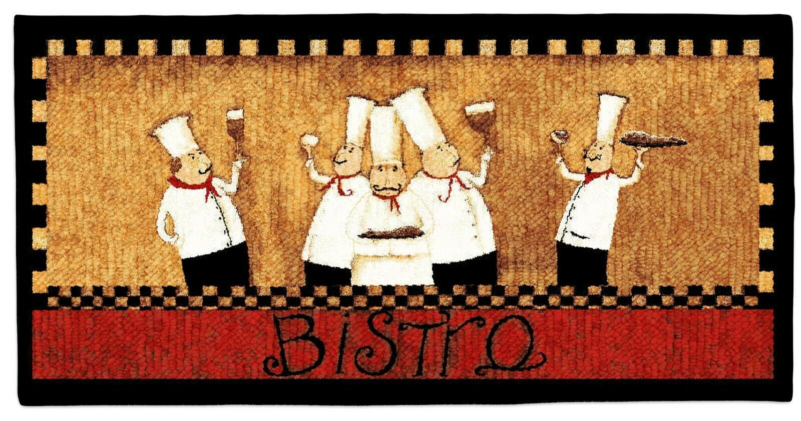 Kashi Home Kitchen Rug, Area Rug, Mat, Beautiful Print Non-Skid Latex ...