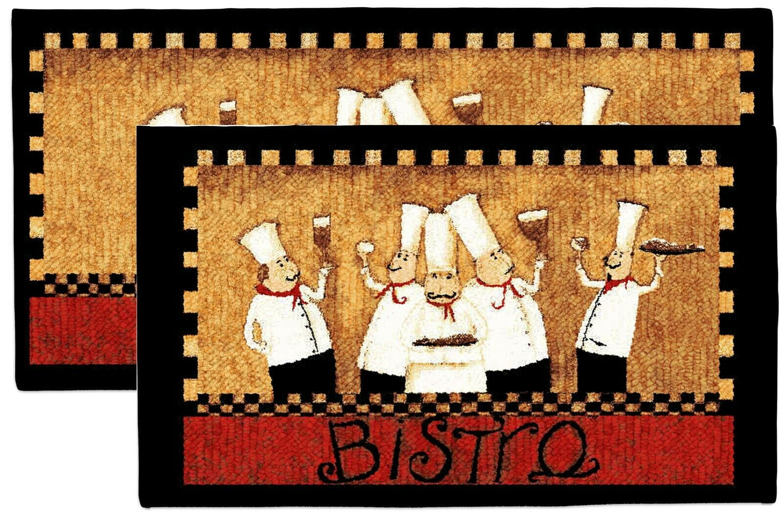 Kashi Home Kitchen Rug, Area Rug, Mat, Beautiful Print Non-Skid Latex ...