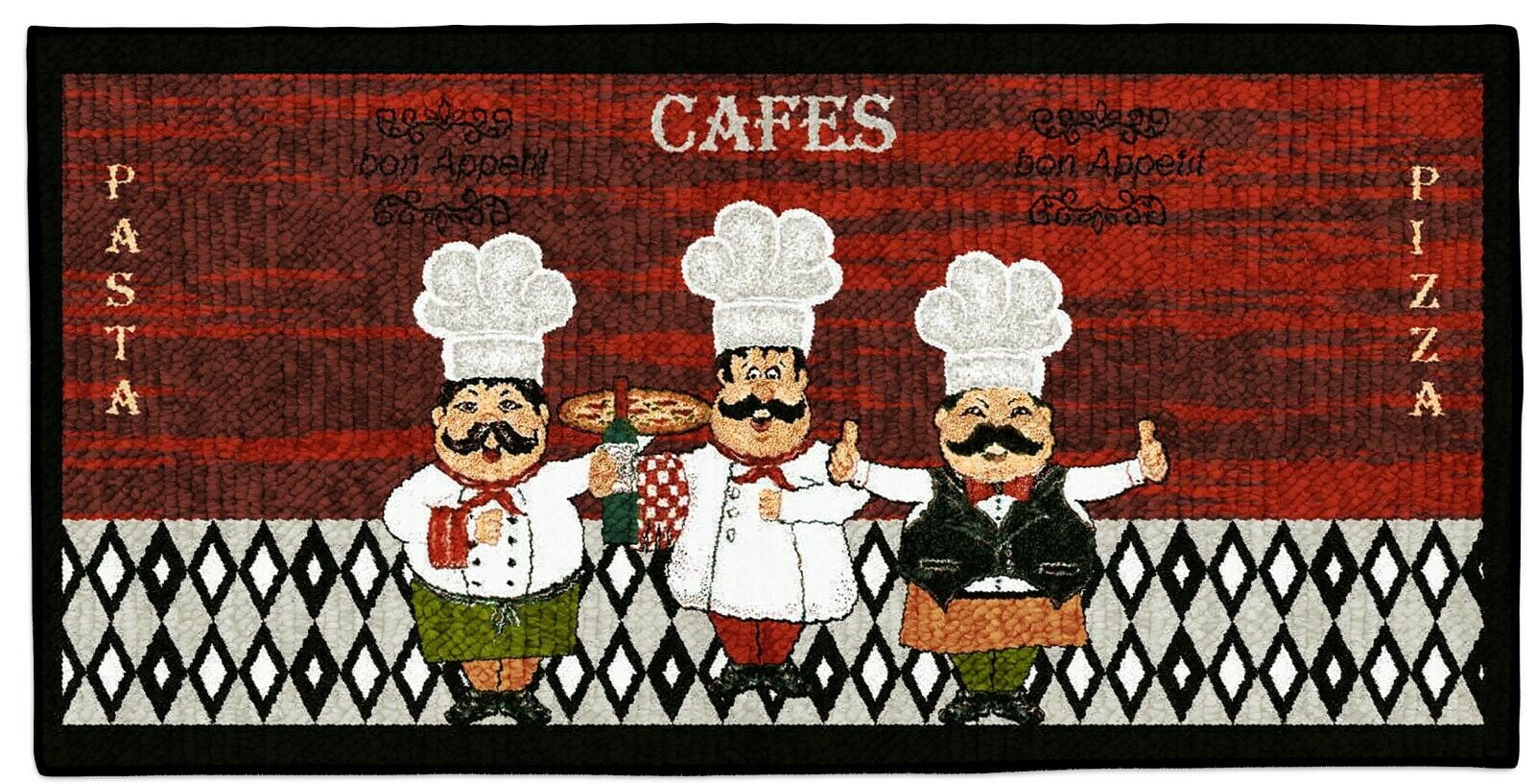 Kashi Home Kitchen Rug, Area Rug, Mat, Beautiful Print Non-Skid Latex ...