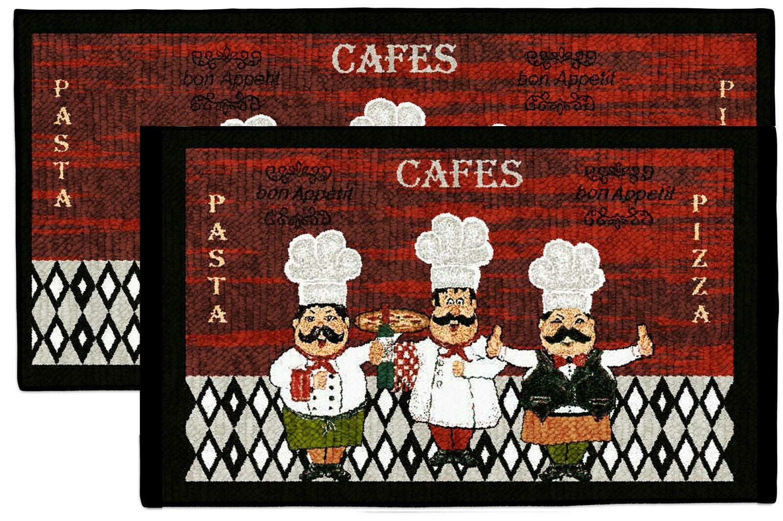 Kashi Home Kitchen Rug, Area Rug, Mat, Beautiful Print Non-Skid Latex ...