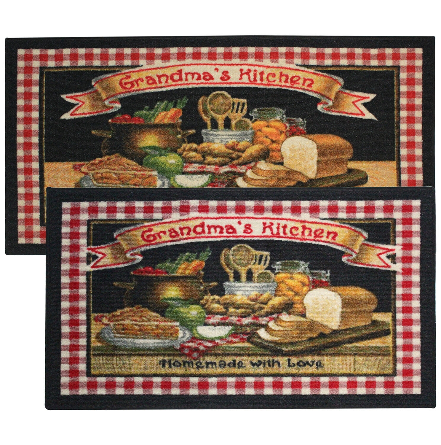 Kashi Home Kitchen Rug, Area Rug, Mat, Beautiful Print Non-Skid Latex ...