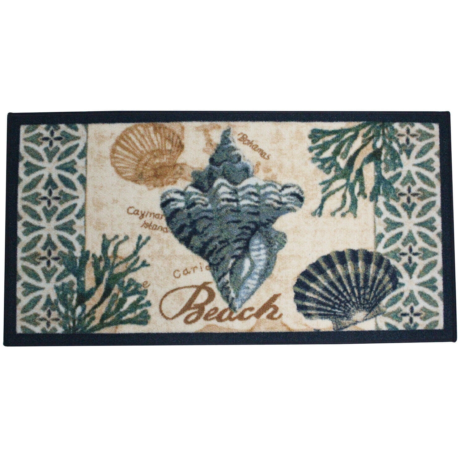Kashi Home Kitchen Rug, Area Rug, Mat, Beautiful Print Non-Skid Latex ...