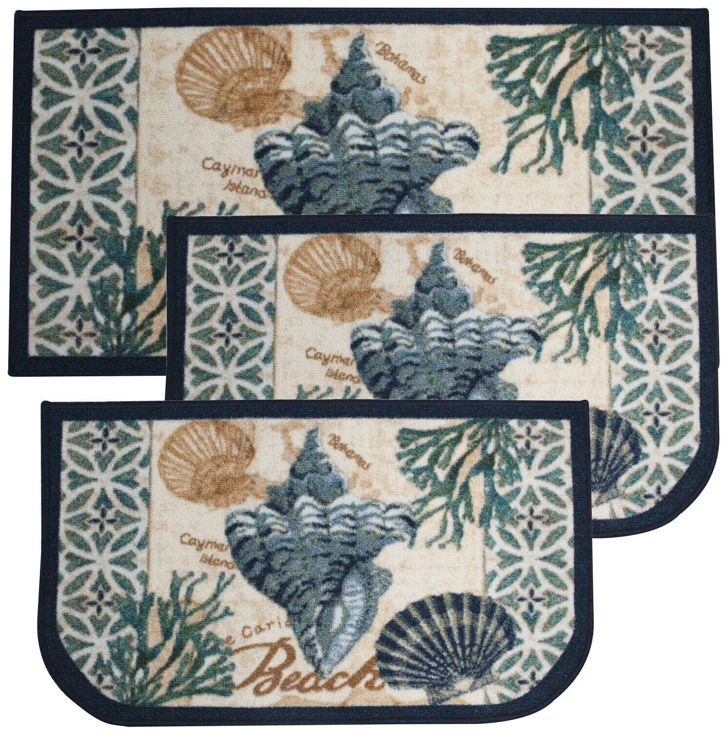 Kashi Home Kitchen Rug, Area Rug, Mat, Beautiful Print Non-Skid Latex ...