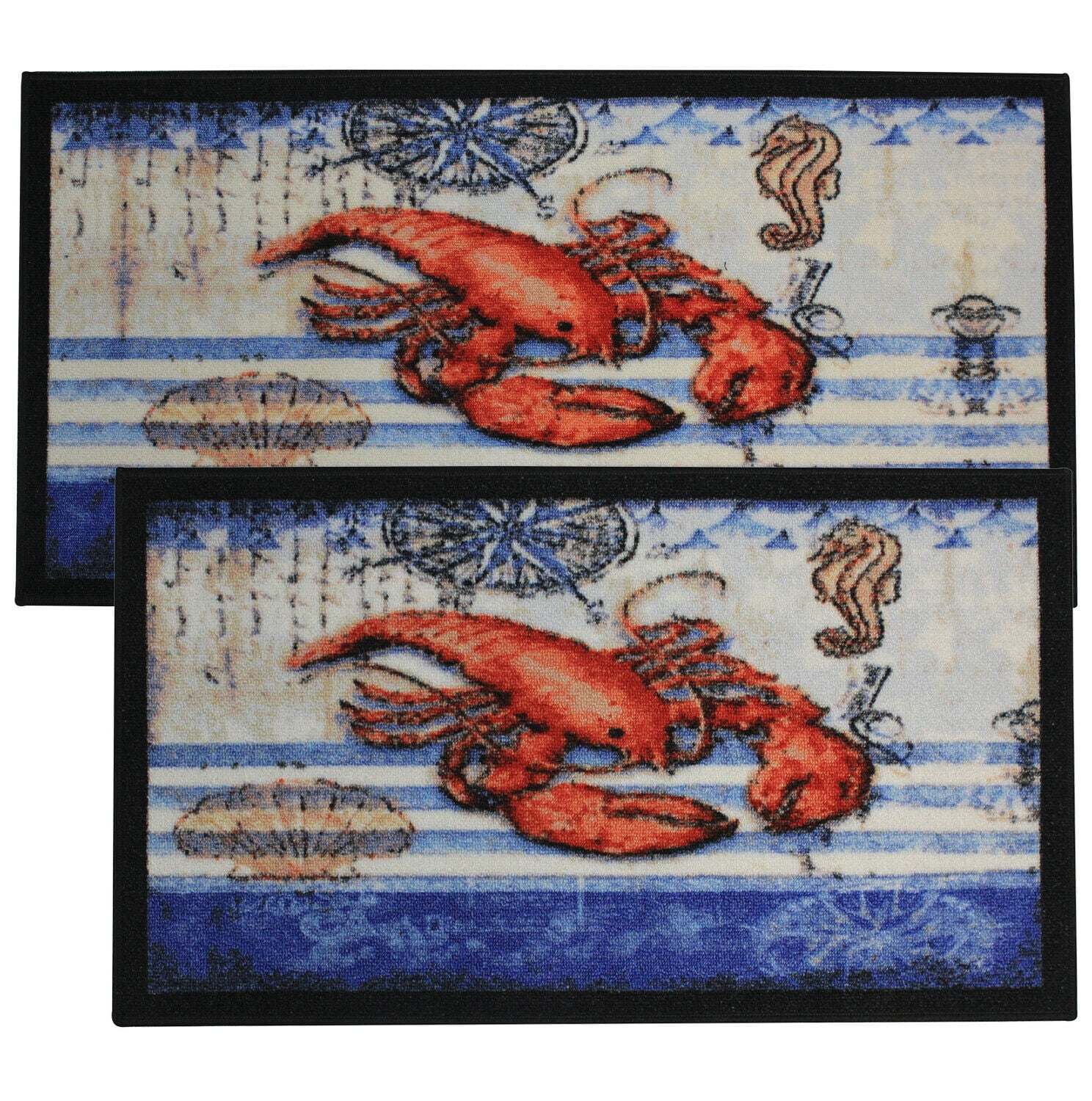 Kashi Home Kitchen Rug, Area Rug, Mat, Beautiful Print Non-Skid Latex ...