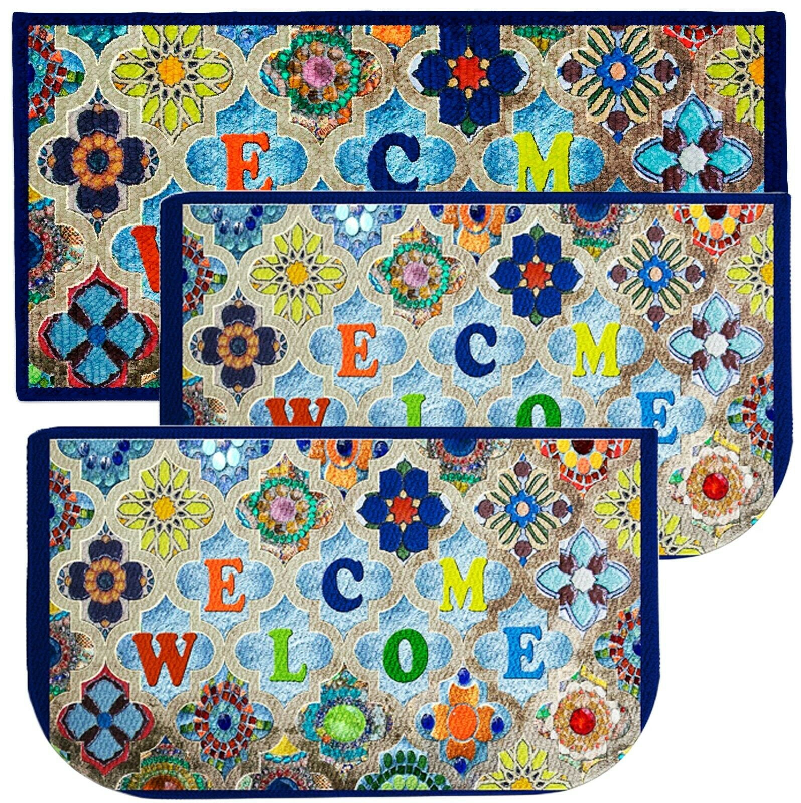 Kashi Home Kitchen Rug, Area Rug, Mat, Beautiful Print Non-Skid Latex ...