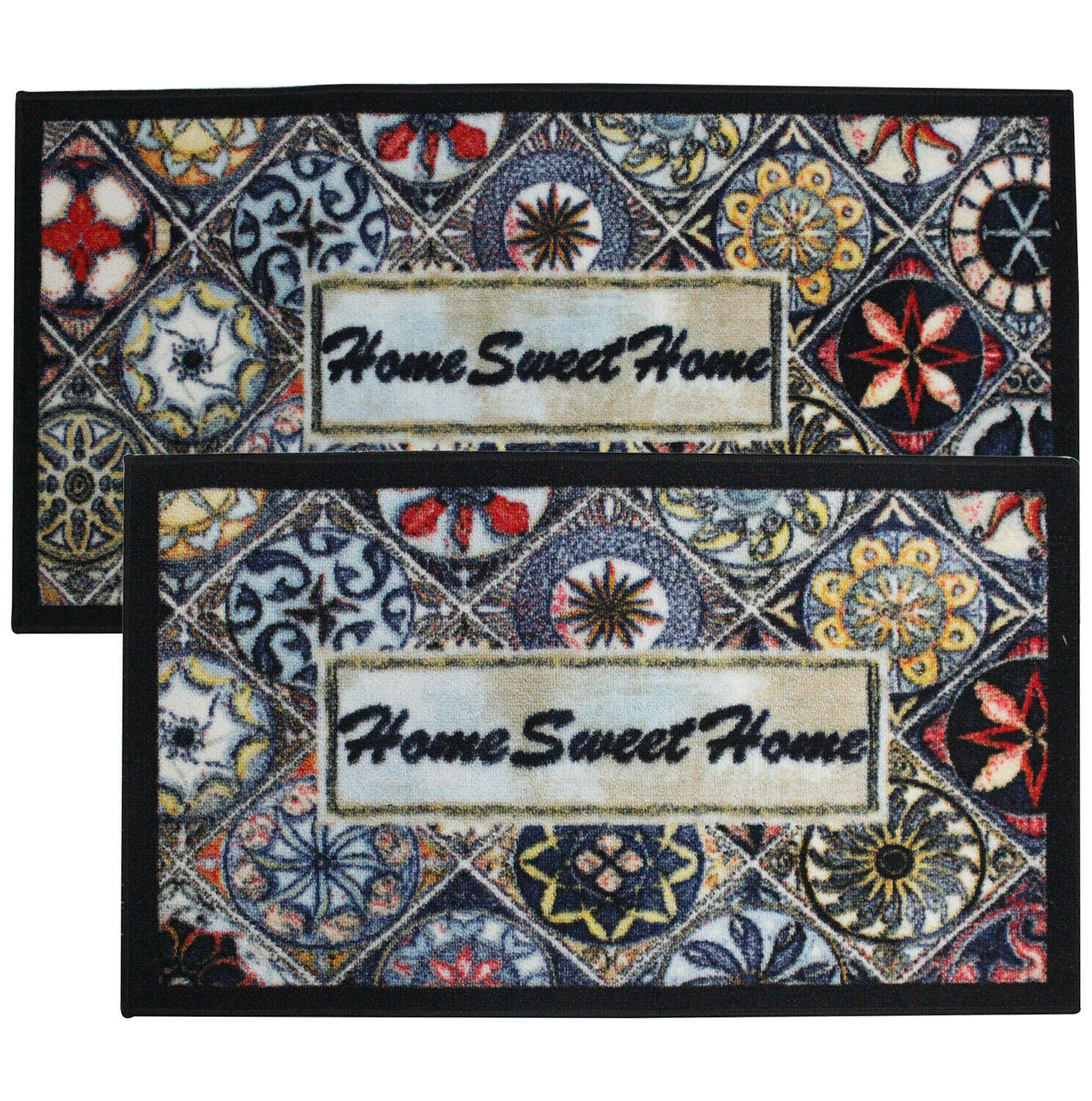 Kashi Home Kitchen Rug, Area Rug, Mat, Beautiful Print Non-Skid Latex ...