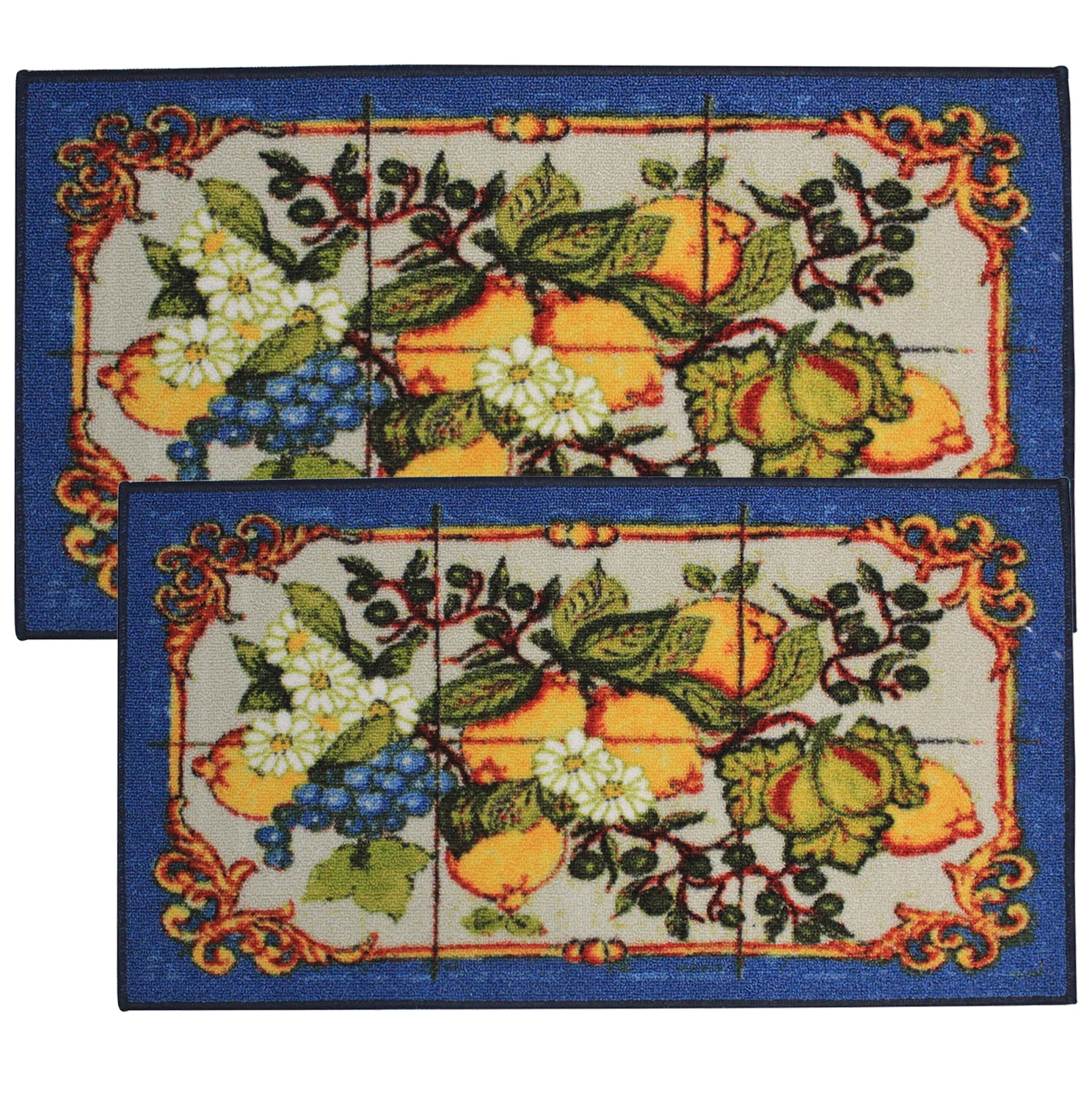 Kashi Home Kitchen Rug, Area Rug, Mat, Beautiful Print Non-Skid Latex ...