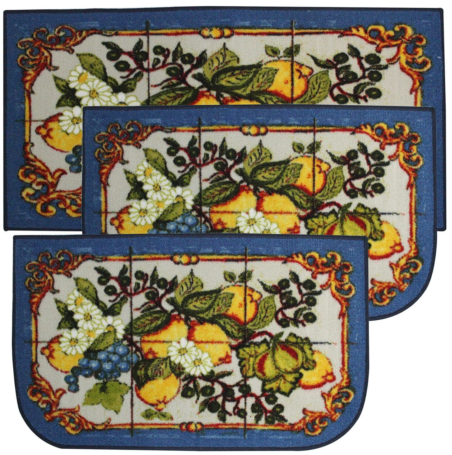 Kashi Home Kitchen Rug, Area Rug, Mat, Beautiful Print Non-Skid Latex ...