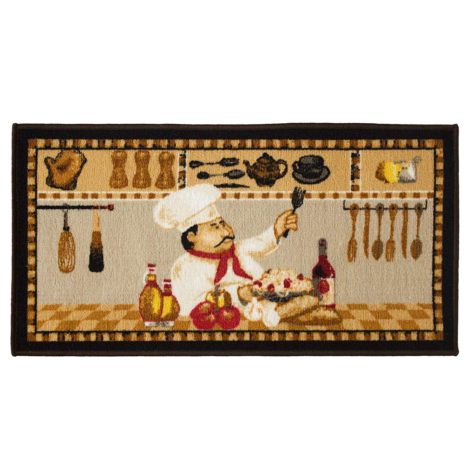 Kashi Home Kitchen Rug, Printed Area Rug, Durable Floor, Door Mat ...