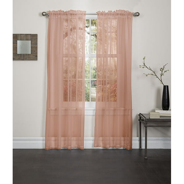 Kashi Home Lisa Solid Sheer Rod pocket Single Curtain Panel, Window ...