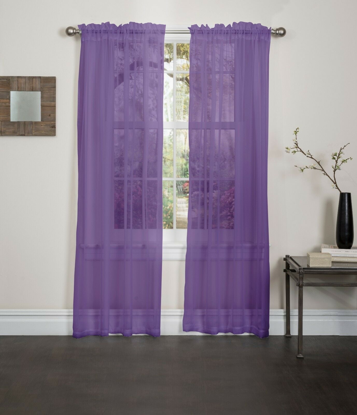 Kashi Home Lisa Solid Sheer Rod pocket Single Curtain Panel, Window ...
