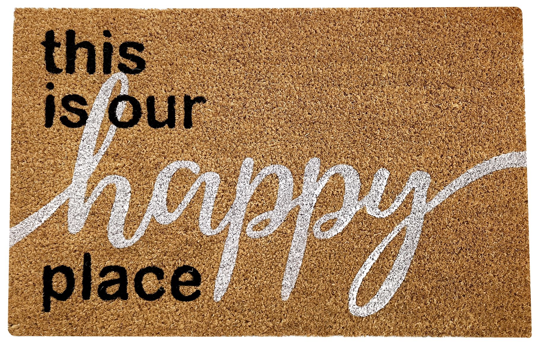 Kashi Home Printed Coir Fiber 18x28 Non-Slip Doormat, Durable Outdoor ...