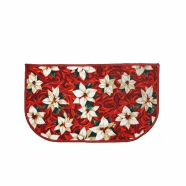 Holiday Christmas Poinsettia Design 19" X 27" Area Rug - Walmart.com