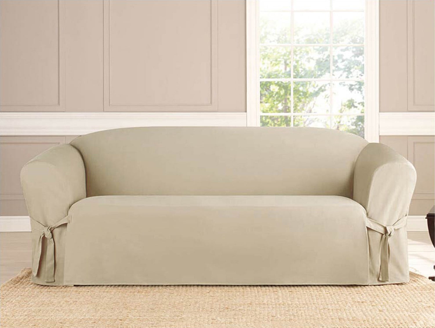 Kashi Micro-Suede Slipcover Sofa Loveseat Chair Furniture Cover (Sofa ...
