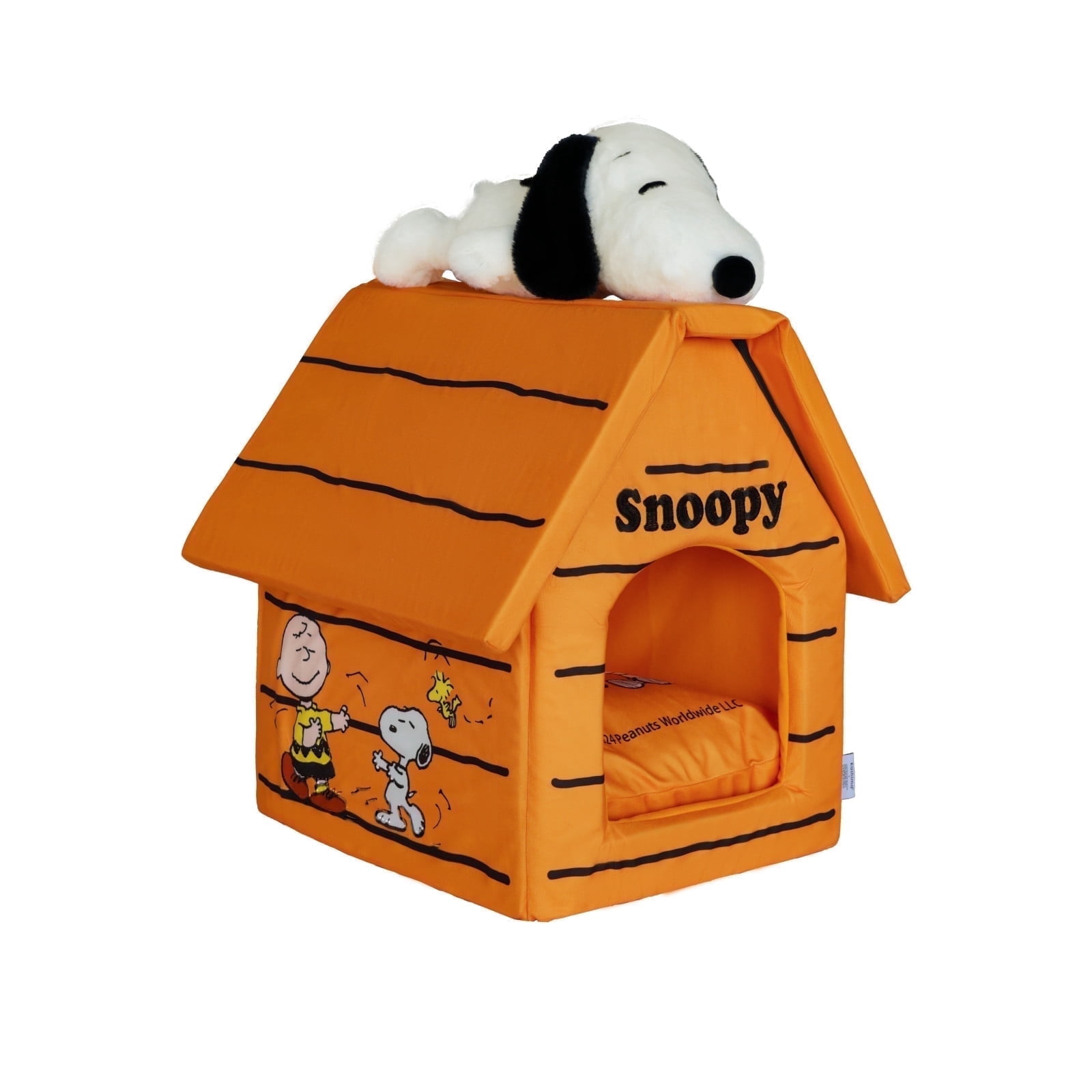 Kashima® x Peanuts Snoopy Pet Bed – Orange Indoor Covered House for ...
